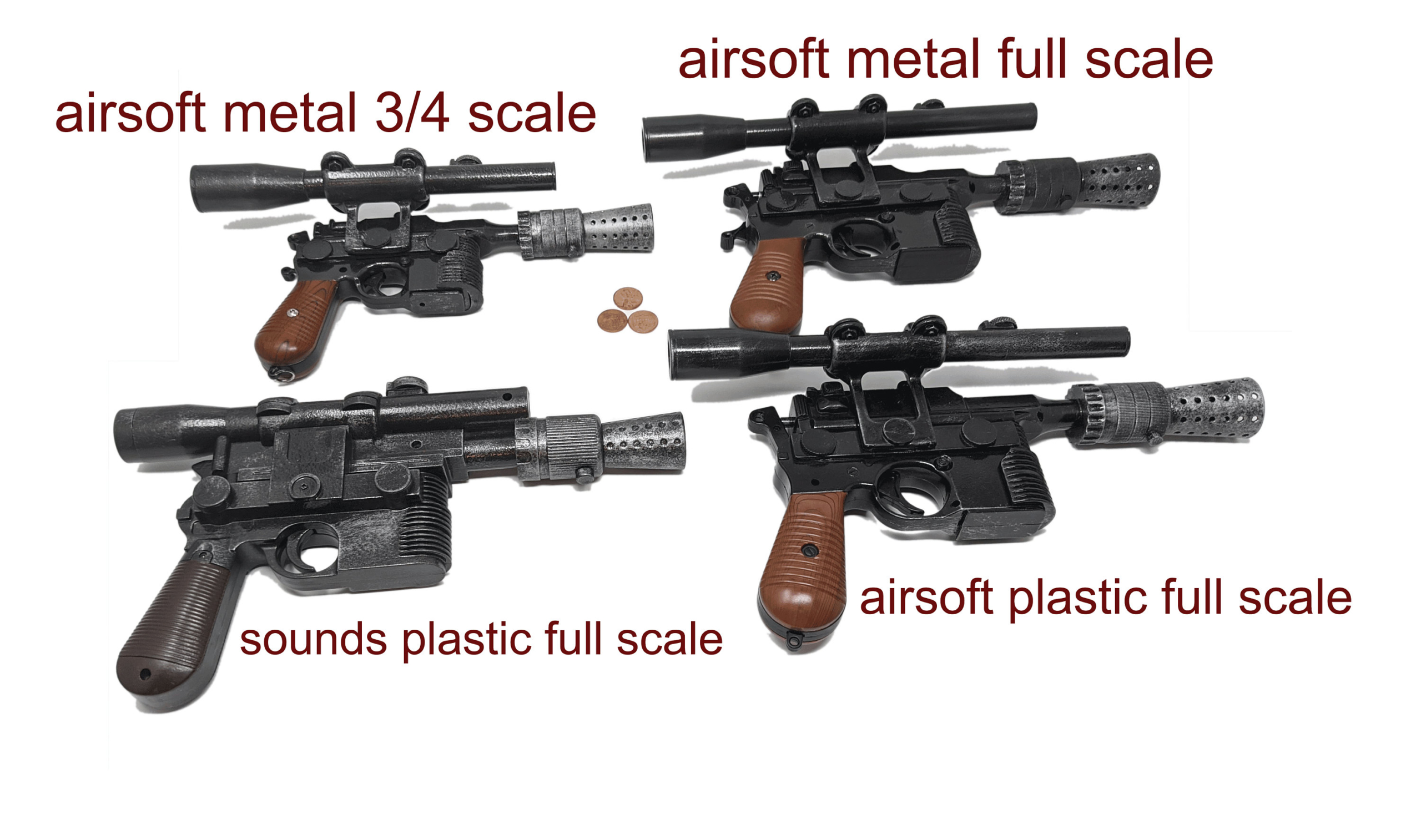Airsoft – Han Solo’s DL-44 heavy blaster pistol prop w/scope – metal ...