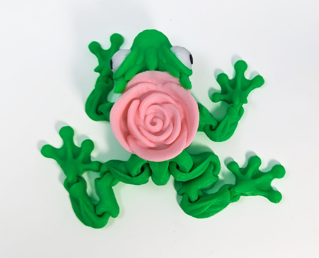 Flexi Rose Frog – 3D Printed Fidget Toy, Desk Toy or Sensory Fidget